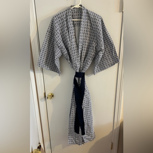 TKC | Accessories | Kimono 2tkc Unisex Vintage Japanese Yukata Pattern Kimono Blue White Sz One ...